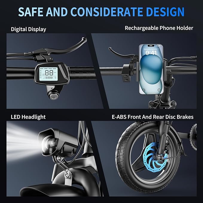 14Inch Folding Power Bicycle Lithium Electric Car Small Ultra-Light ...